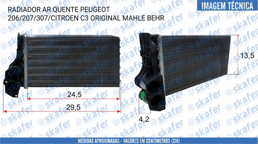 RADIADOR AR QUENTE PEUGEOT CITROEN 206 207 307 C3 ORIGINAL MAHLE BEHR ...